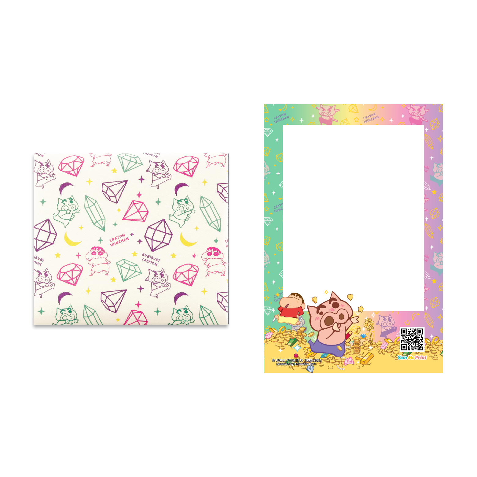 PAPERY X Yum Me Print 禮品套裝 [蠟筆小新 - Buri Buri (相片 + 正方口罩套)]